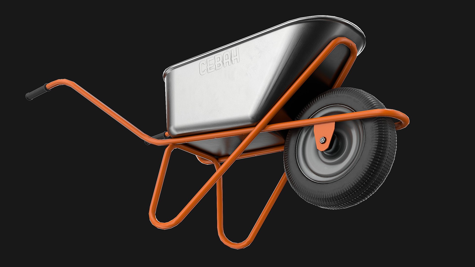 3D One Wheel Barrow Model - TurboSquid 2145316