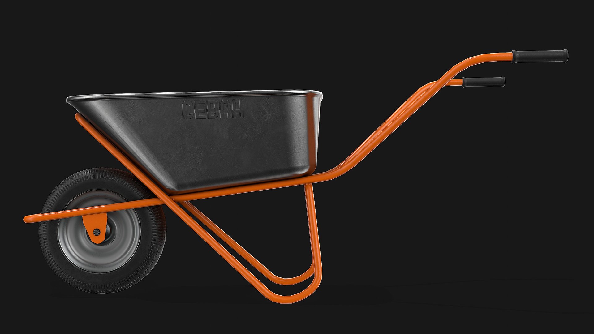 3D One Wheel Barrow Model - TurboSquid 2145316