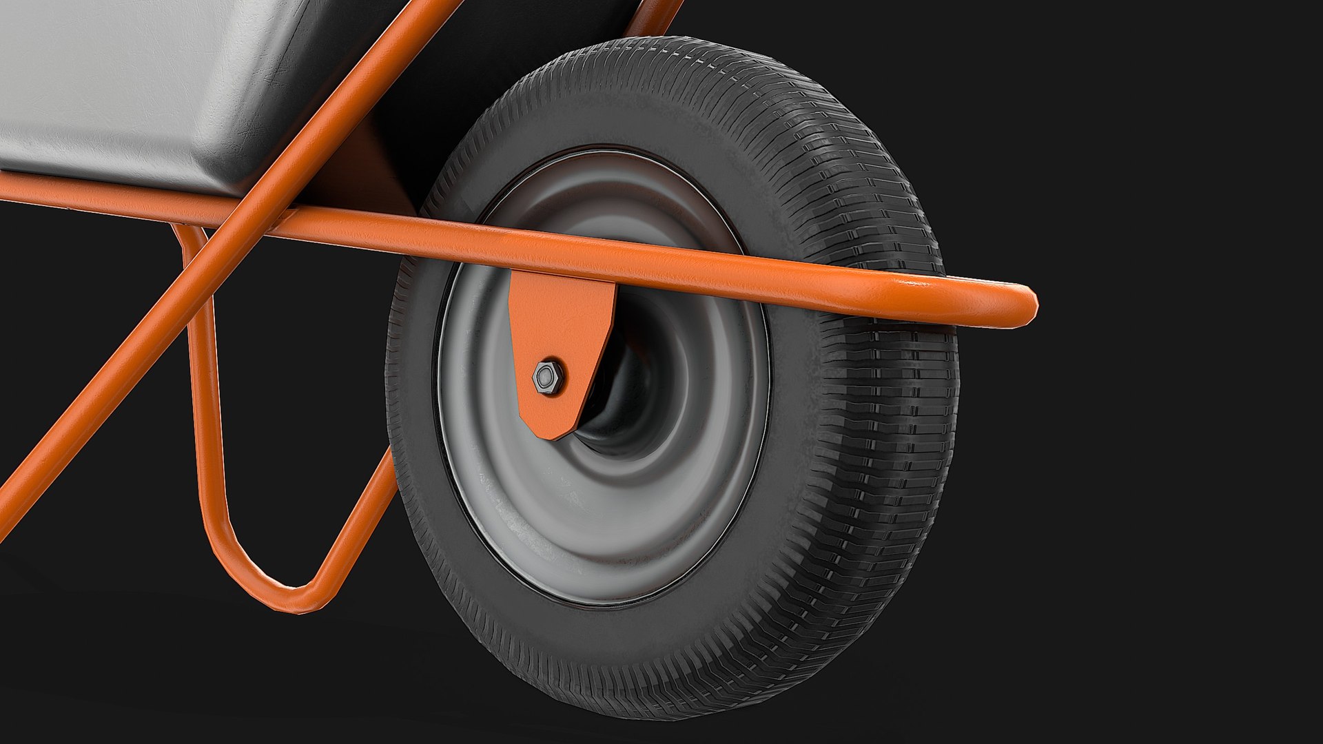 3D One Wheel Barrow Model - TurboSquid 2145316