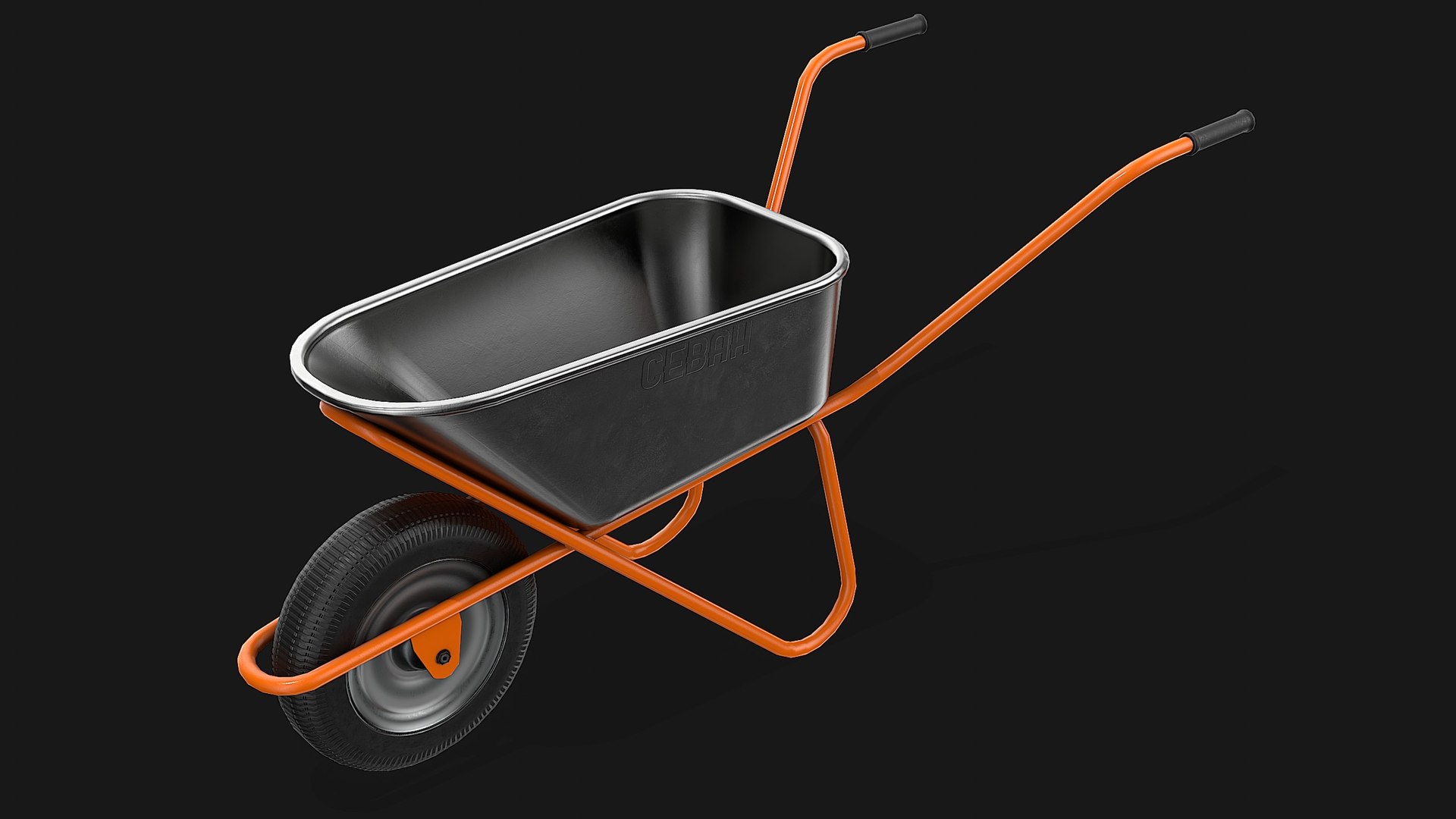 3D One Wheel Barrow model - TurboSquid 2145316