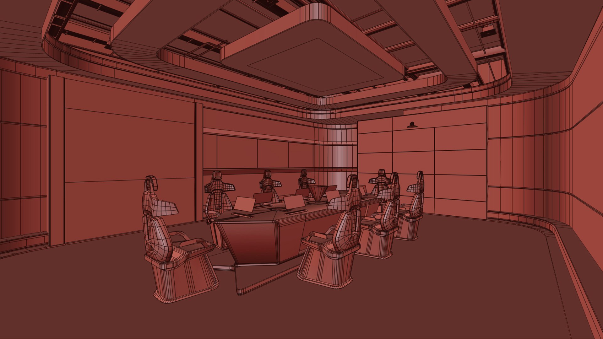 Sci-Fi Conference Room 02 3D Model - TurboSquid 1844715