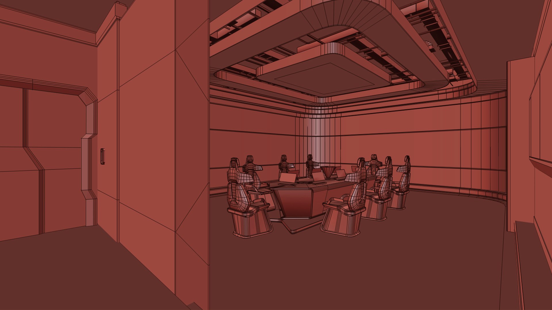 Sci-Fi Conference Room 02 3D Model - TurboSquid 1844715