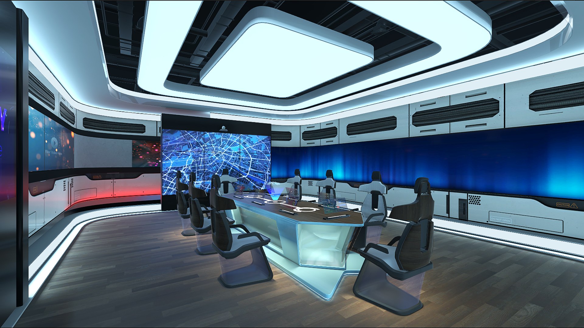 Sci-Fi Conference Room 02 3D Model - TurboSquid 1844715