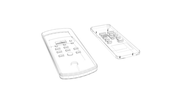 Air Conditioner Remote Controls Set model - TurboSquid 1756245