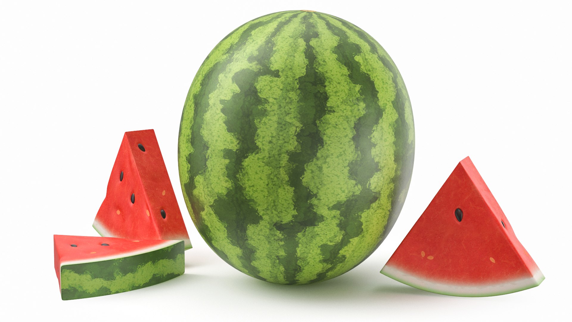 3D Watermelon Set Model - TurboSquid 2231276