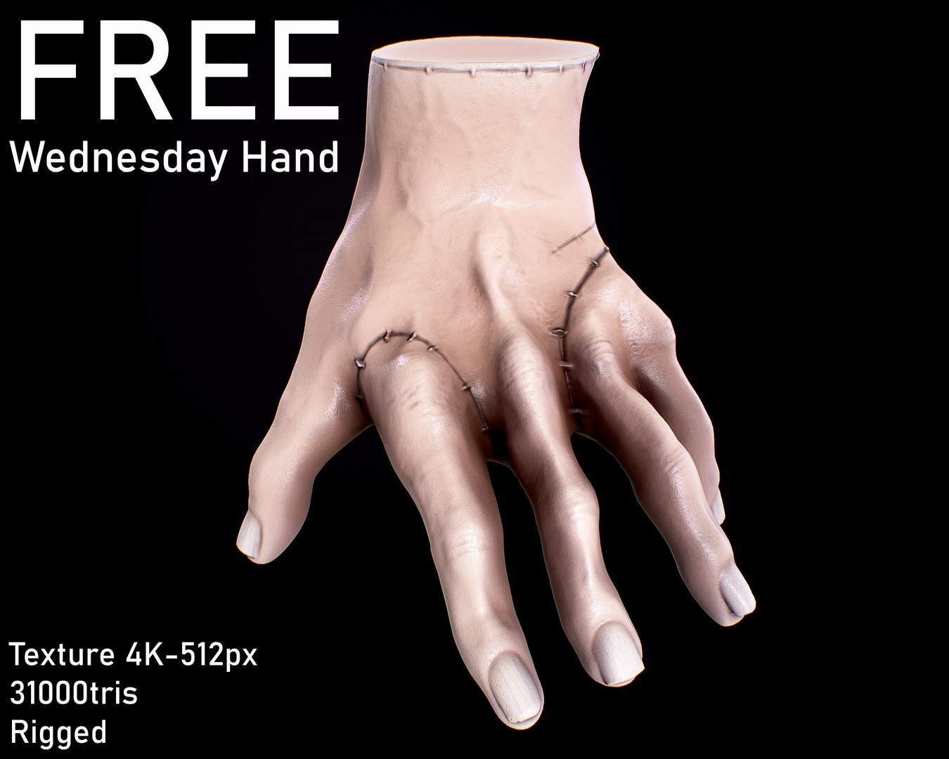 Free 3D Wednesday Thing Hand Free Model - TurboSquid 2034313