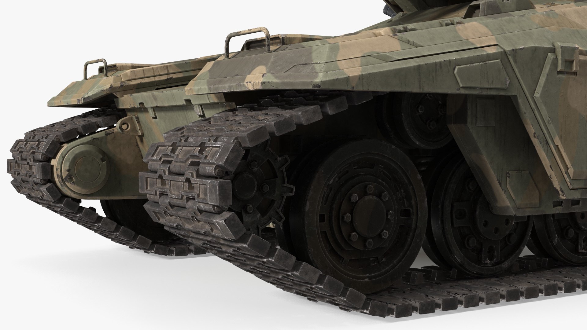 3D Futuristic Battle Tank In Camouflage Rigged For Cinema 4D Model ...