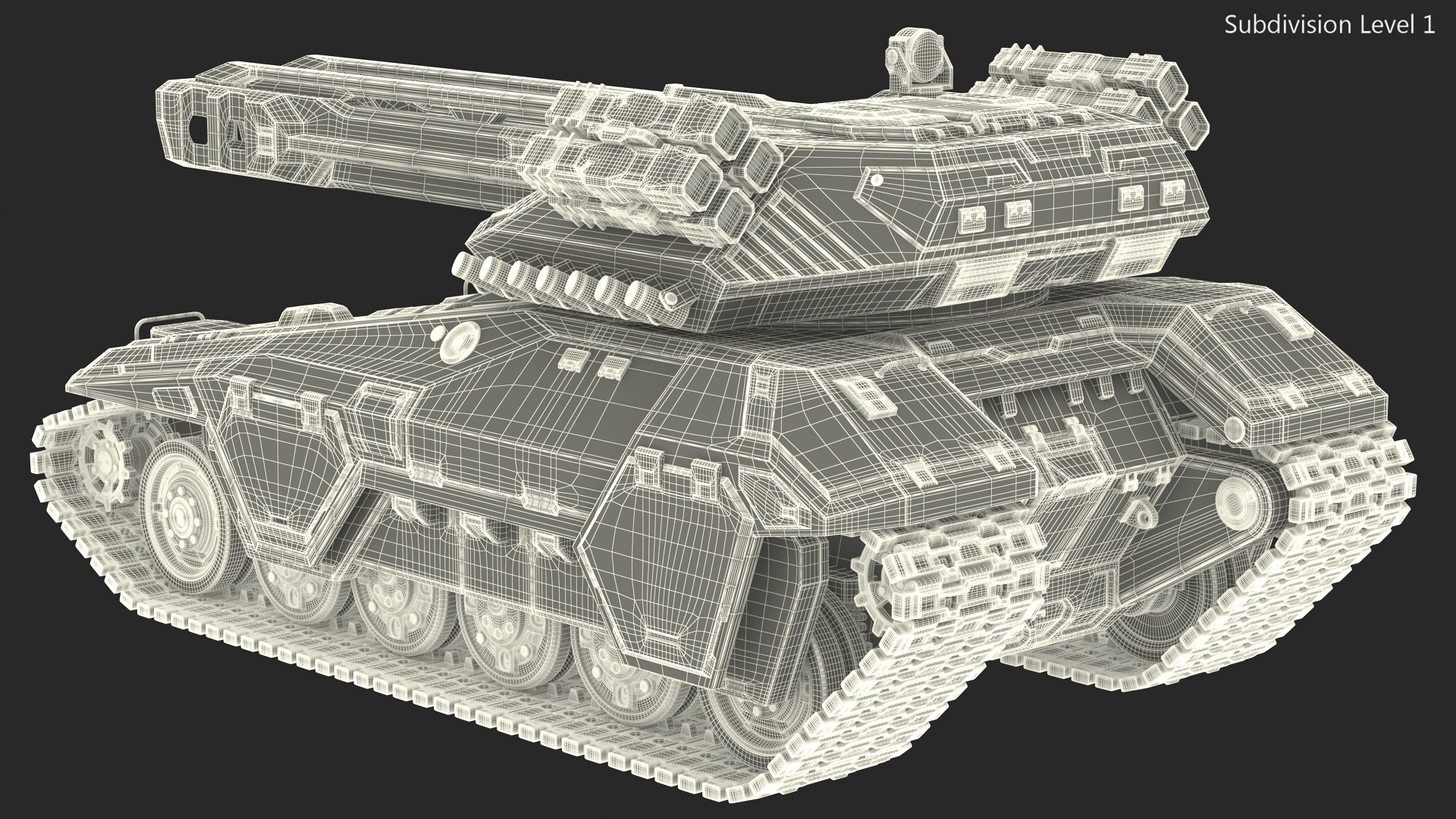 3D Futuristic Battle Tank In Camouflage Rigged For Cinema 4D Model ...
