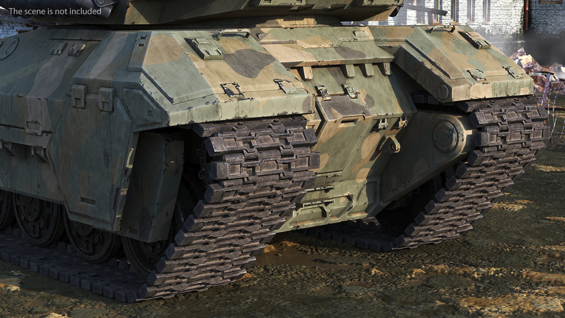 3D Futuristic Battle Tank In Camouflage Rigged For Cinema 4D Model ...