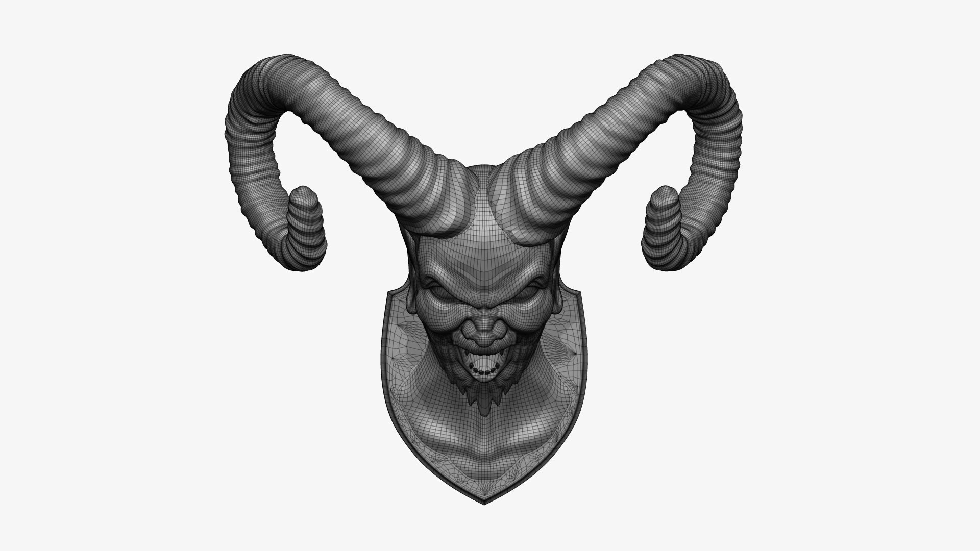 3D Demon Head Mount - TurboSquid 1717656