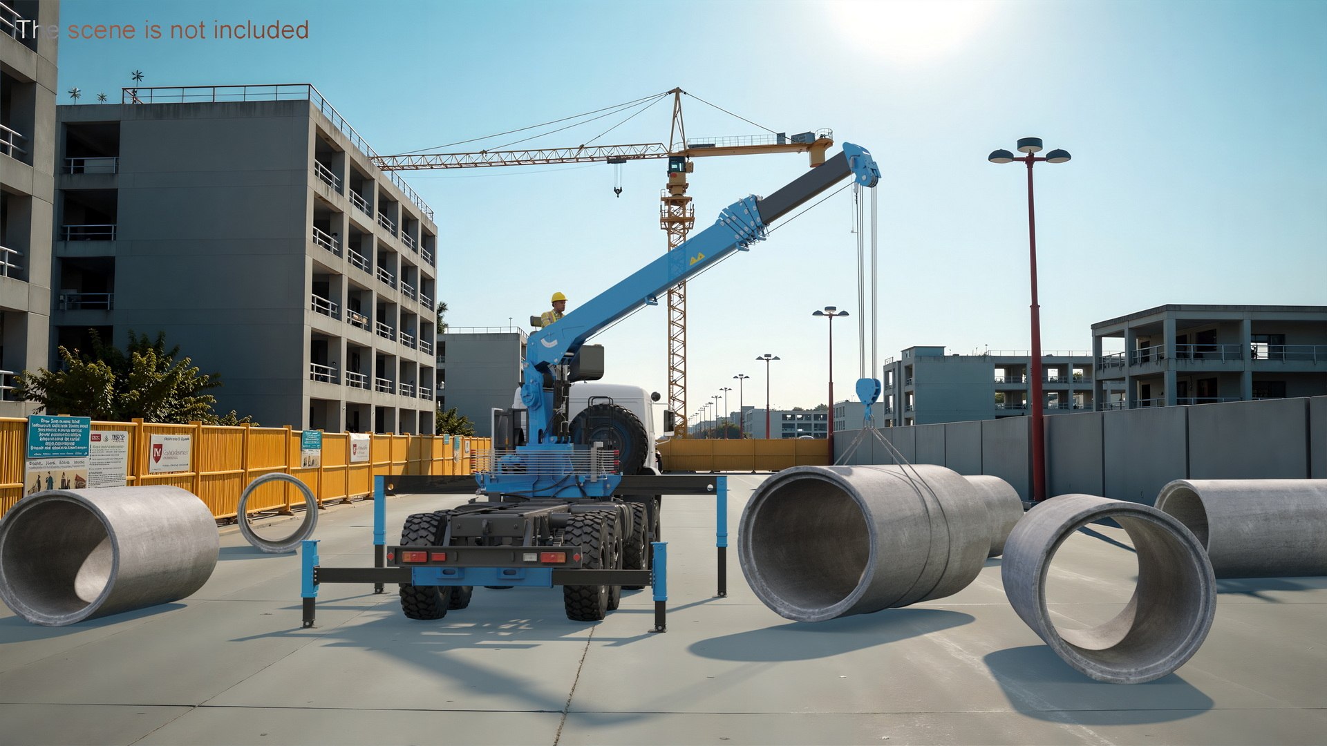 3D Model Mobile Crane With Operator Seat Rigged For Cinema 4D ...