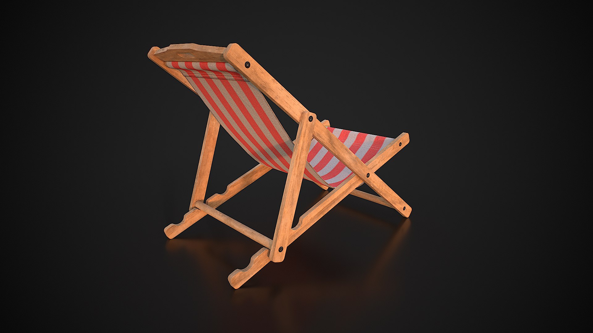 Wood Beach Chair Low-poly 3D Model - TurboSquid 2231780