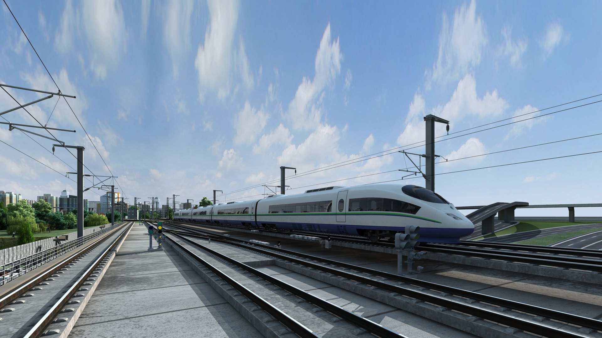 High-Speed Train Railway Scene 3D Model - TurboSquid 2113365