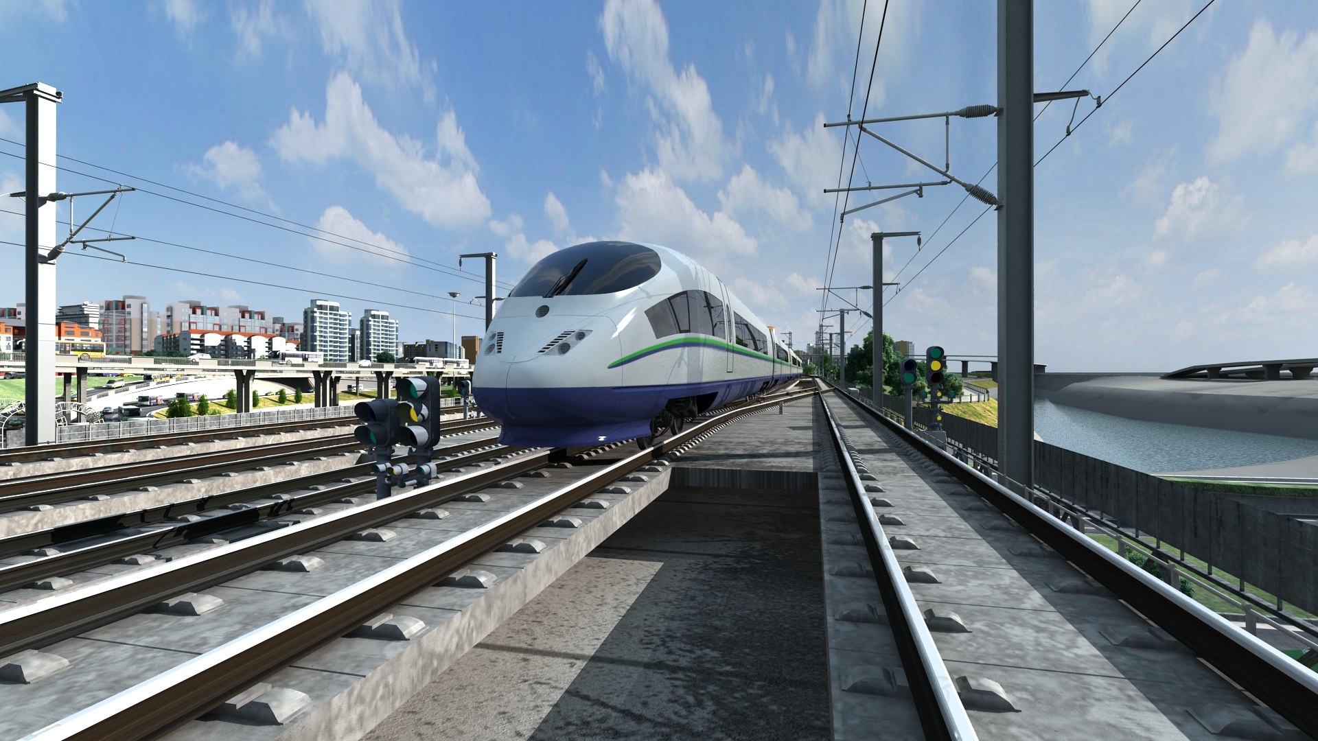 High-Speed Train Railway Scene 3D Model - TurboSquid 2113365