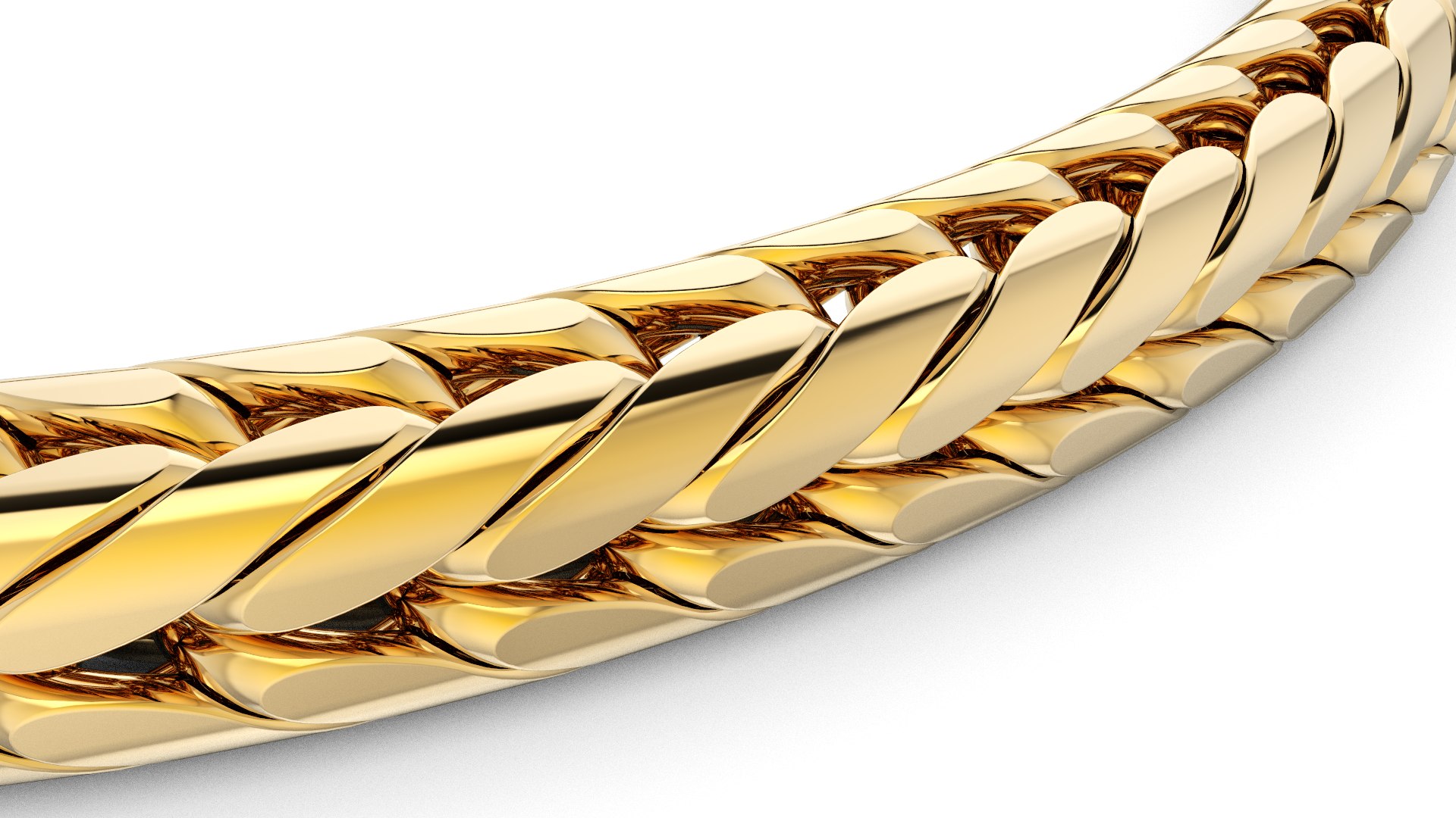 3D model Dragon Bone Chain in 18K Yellow Gold - TurboSquid 1875865