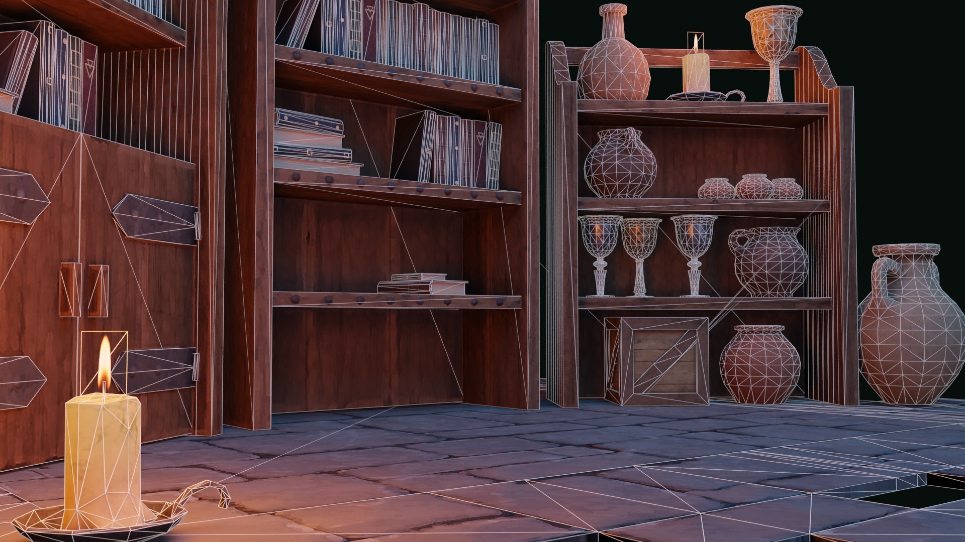 Medieval Bookcases Scene Asset 3D Model - TurboSquid 2140106