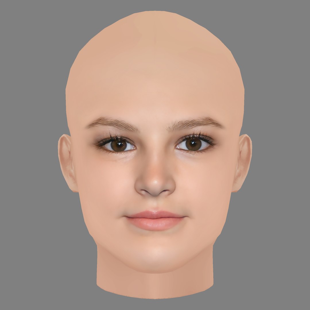 Peyton Kennedy Head - No Hair - Low Poly Head For Game 3D Model - TurboSquid 2362505