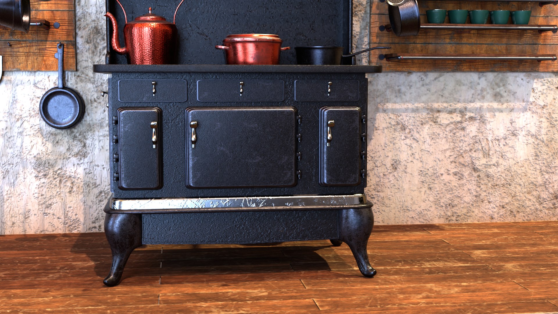 3D Model Vintage Range Oven - TurboSquid 1917134
