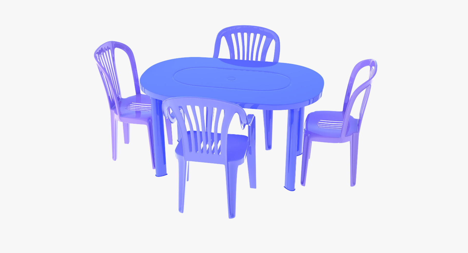 Plastic Chairs Table 3D Model - TurboSquid 1327756