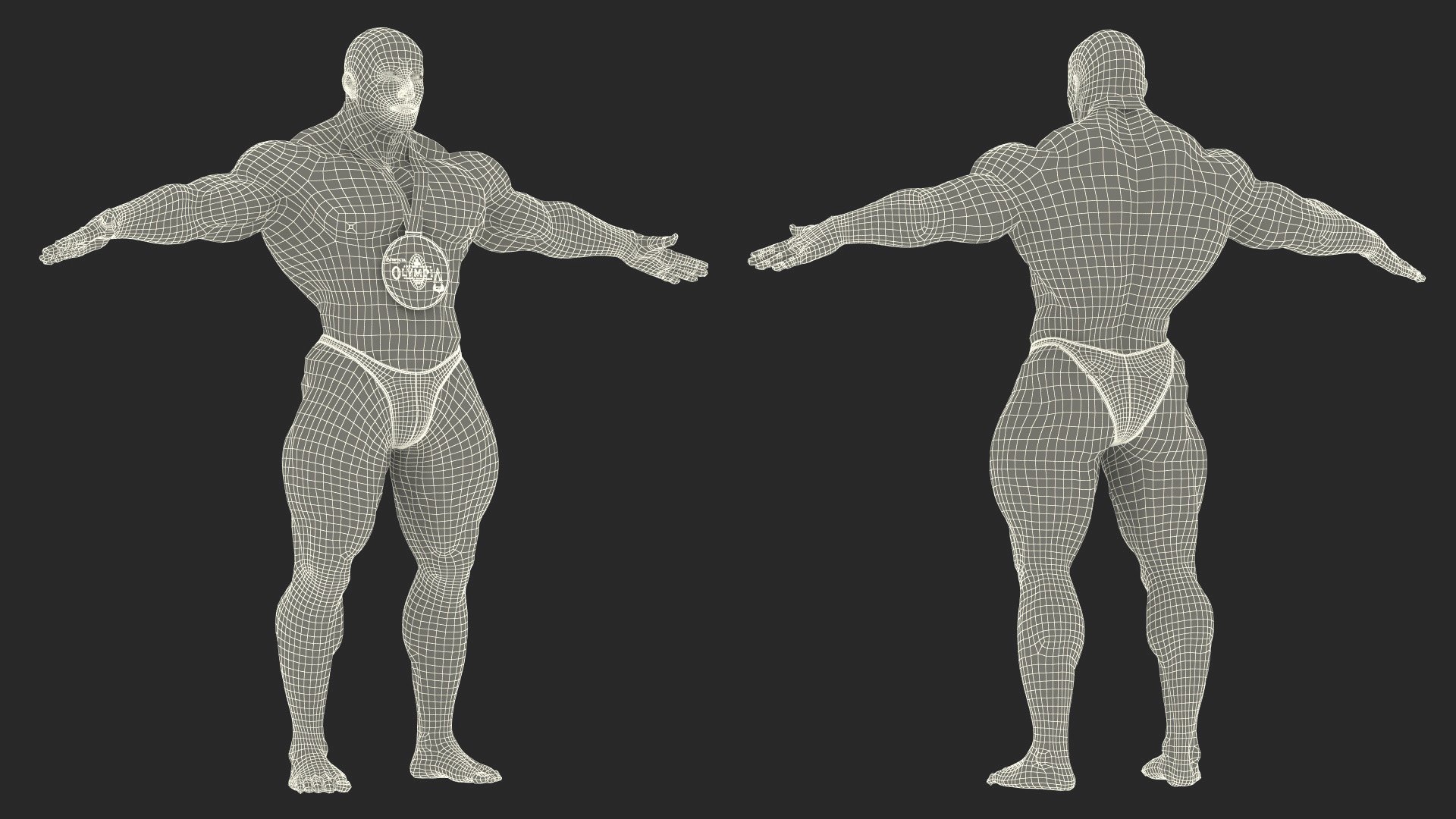 Afro American Bodybuilder Man T-Pose 3D - TurboSquid 2047595