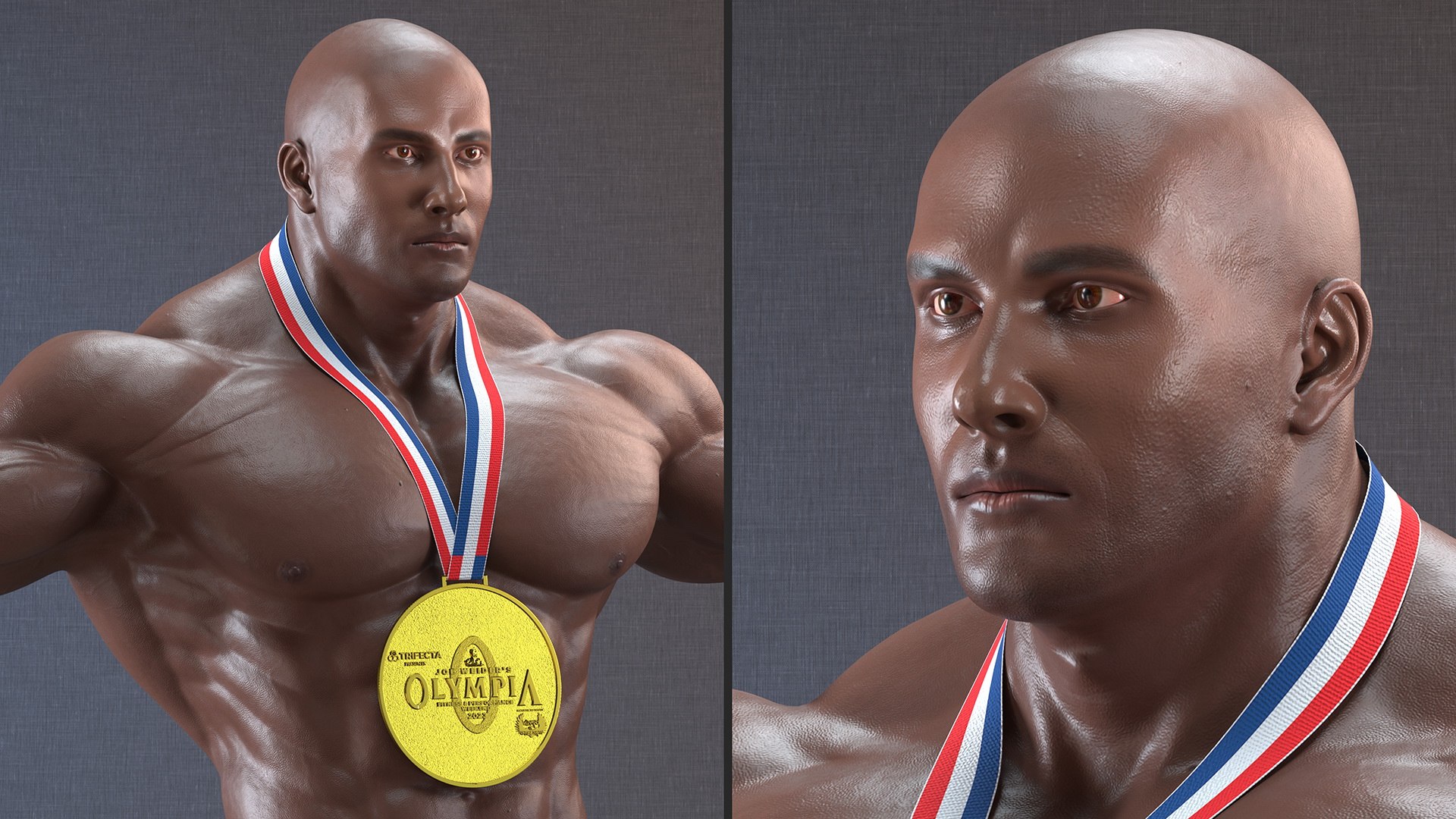 Afro American Bodybuilder Man T-Pose 3D - TurboSquid 2047595