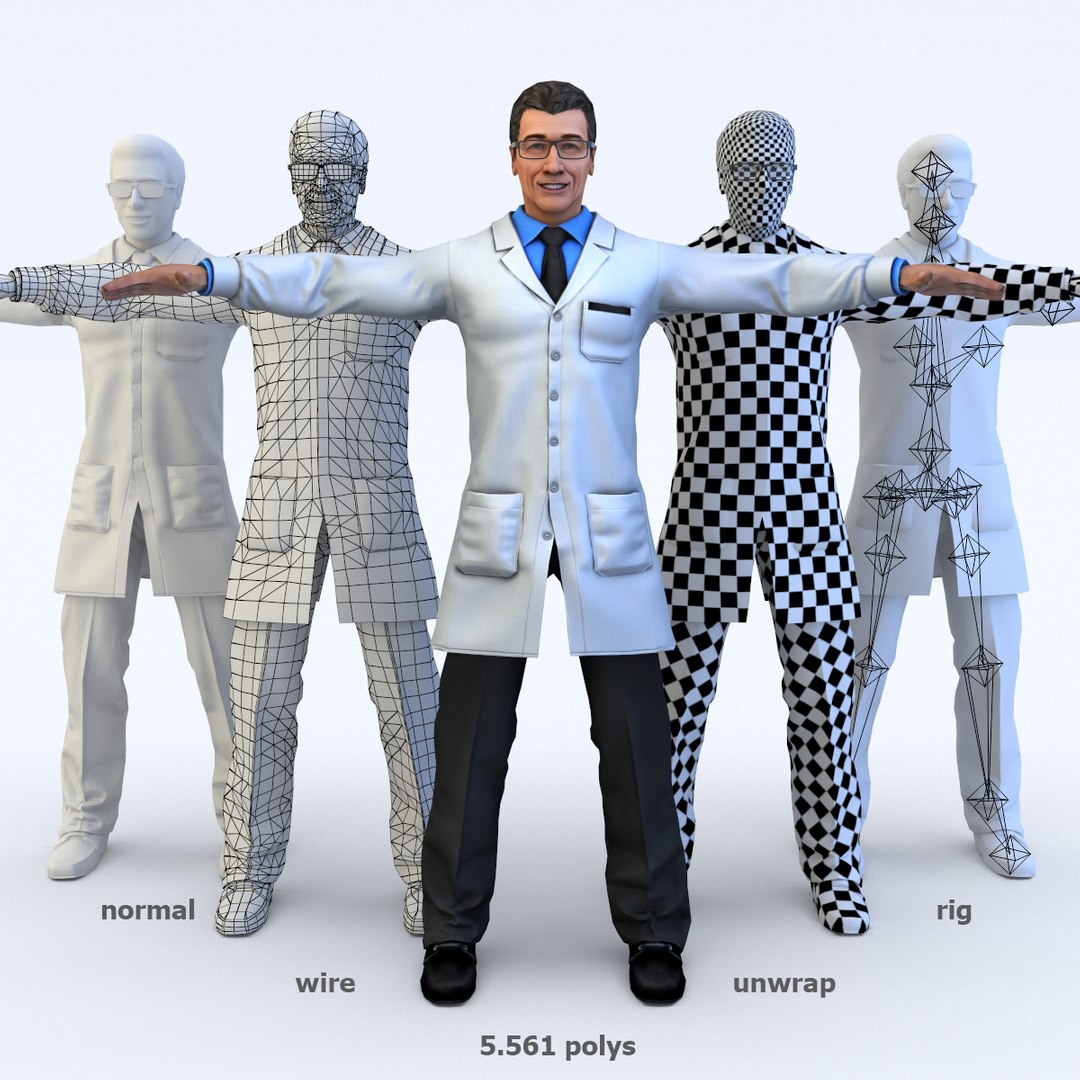 3D Male Doctor Model - TurboSquid 1224895