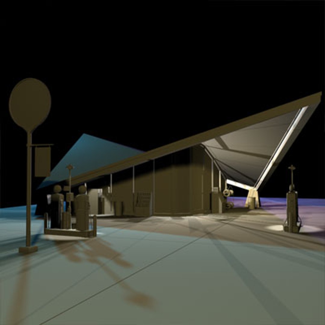 Hyperbolic Paraboloid Gas Station 3d Max