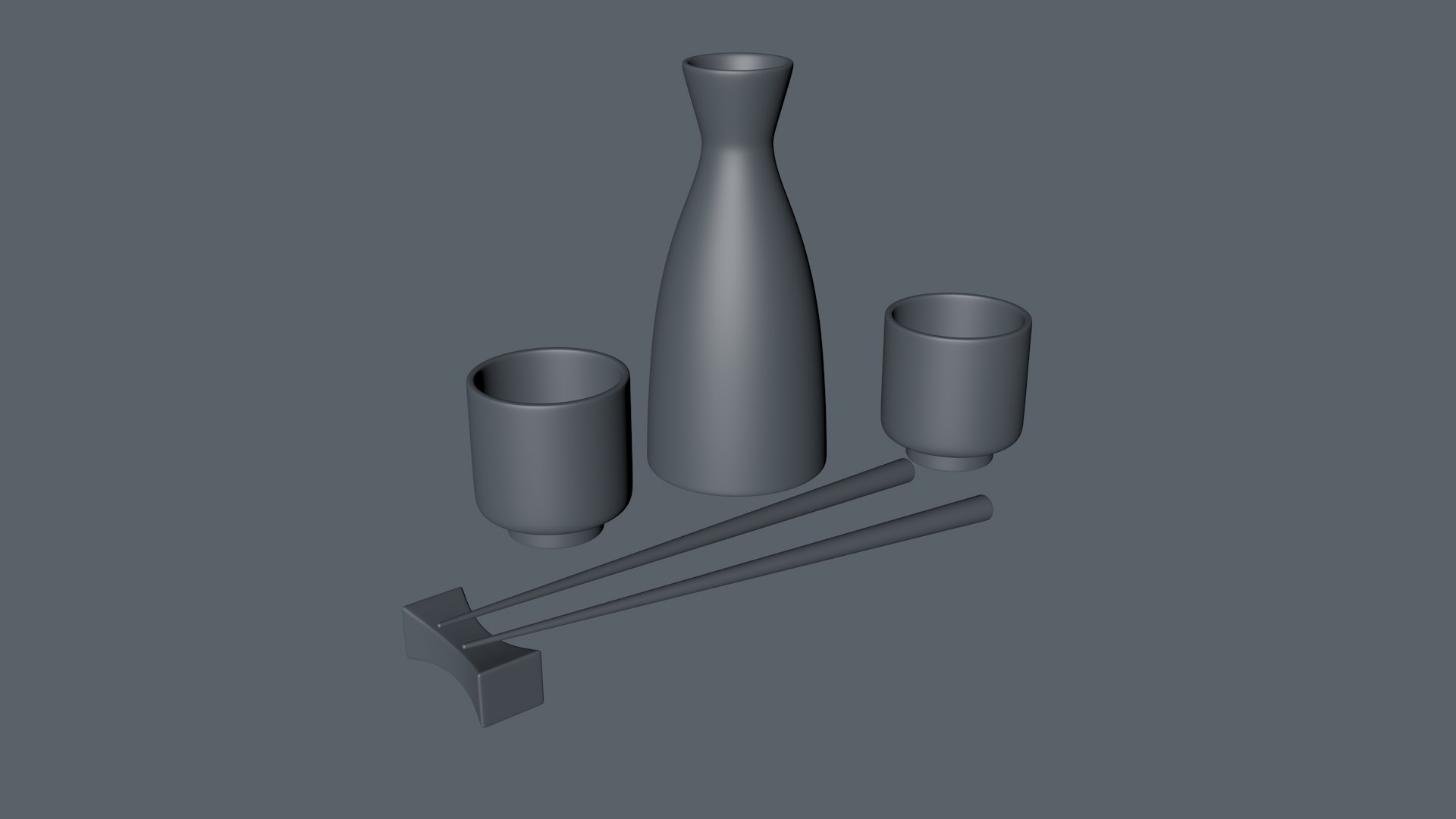 Chopsticks Sake Chop 3d C4d