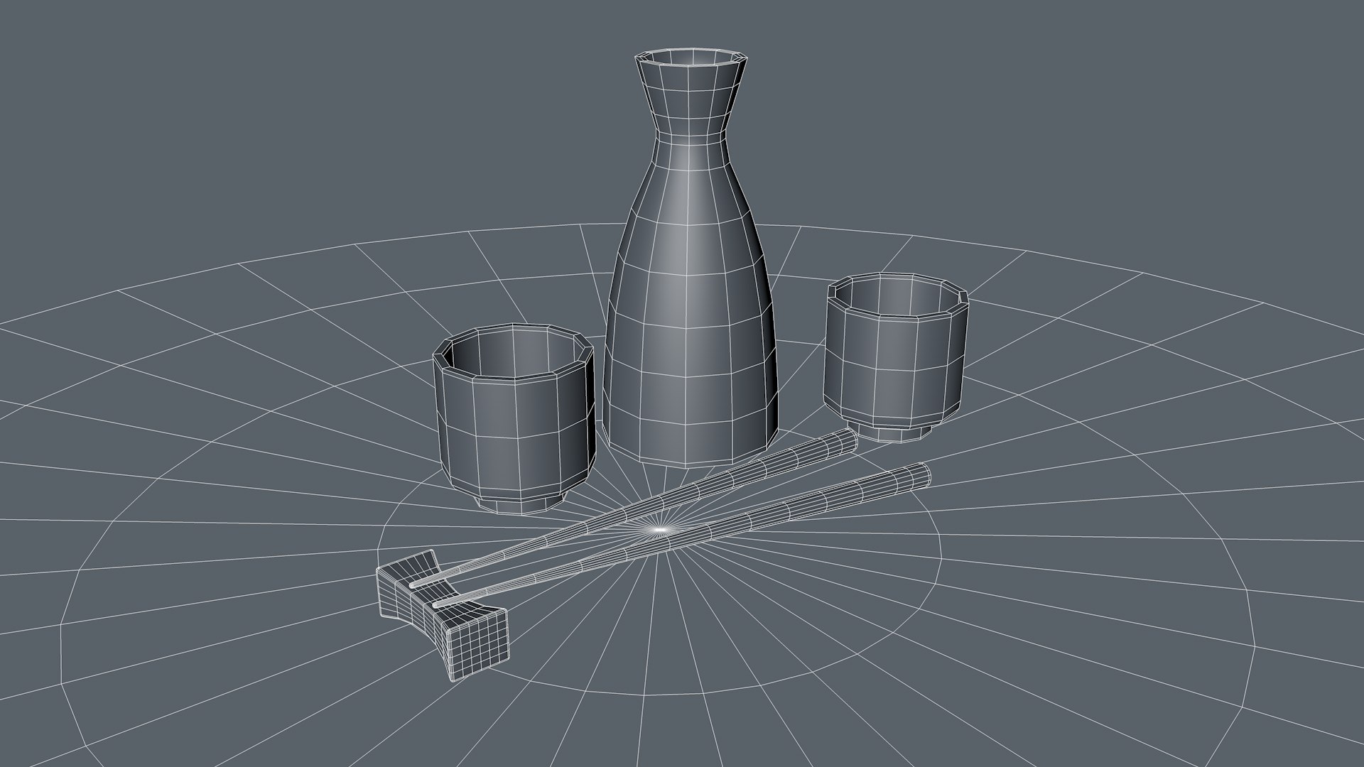 Chopsticks Sake Chop 3d C4d