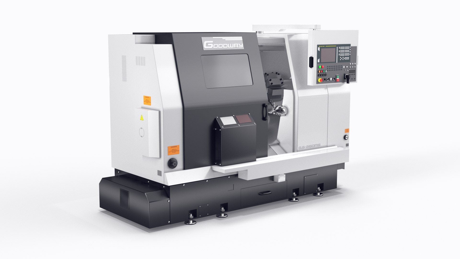 3D Lathe Turret Machine GOODWAY GS-260MS Koordinate Cnc Model ...