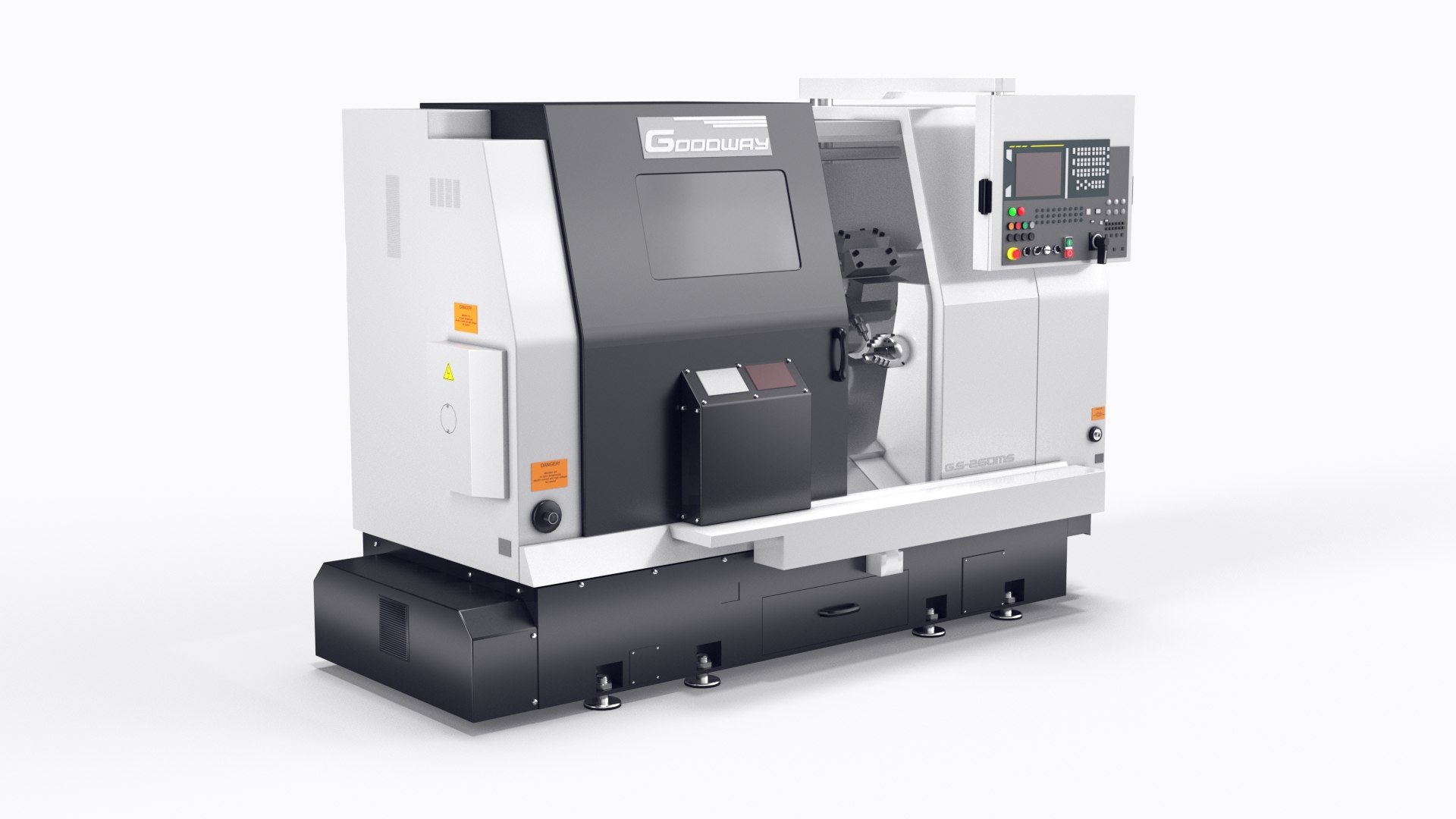 3D Lathe Turret Machine GOODWAY GS-260MS Koordinate Cnc Model ...