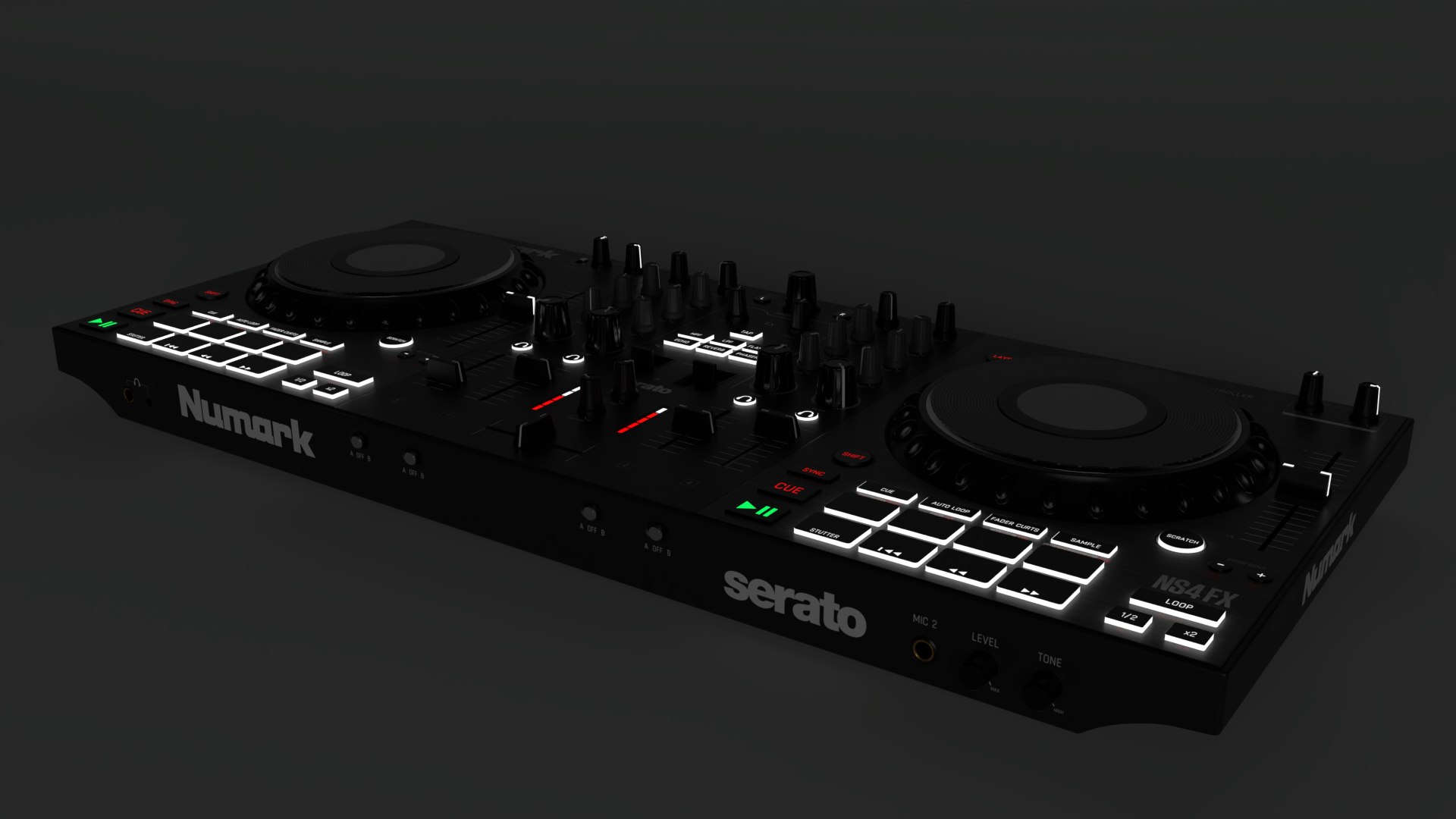 3D Professional 4 - Deck DJ Controller Numark NS4FX Model - TurboSquid 2097199