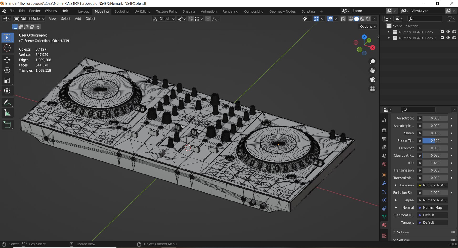3D Professional 4 - Deck DJ Controller Numark NS4FX Model - TurboSquid ...
