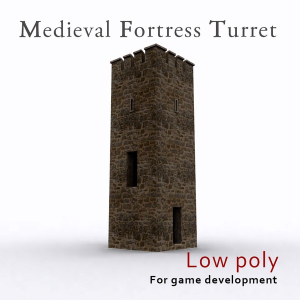 3d model medieval fortress turret