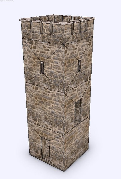 3d model medieval fortress turret
