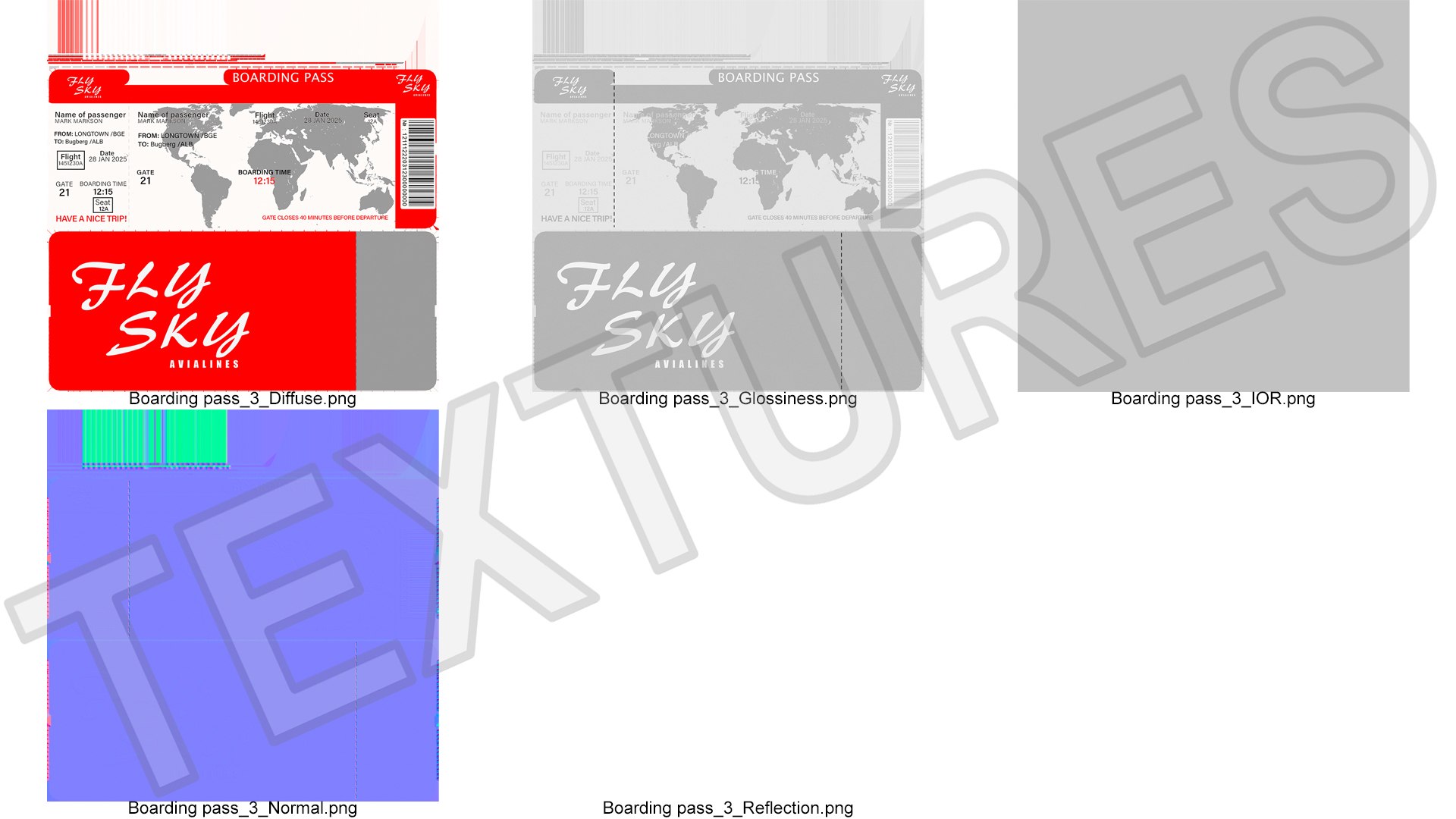 Red Boarding Pass 3D - TurboSquid 2112730