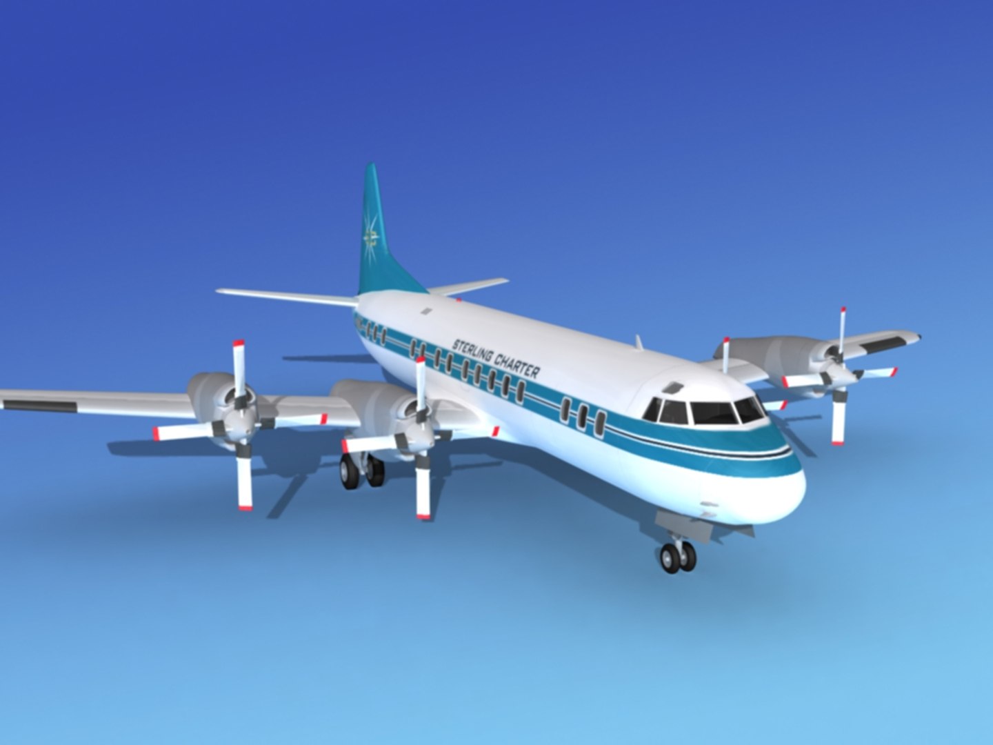 propellers l188 electra lockheed 3d model