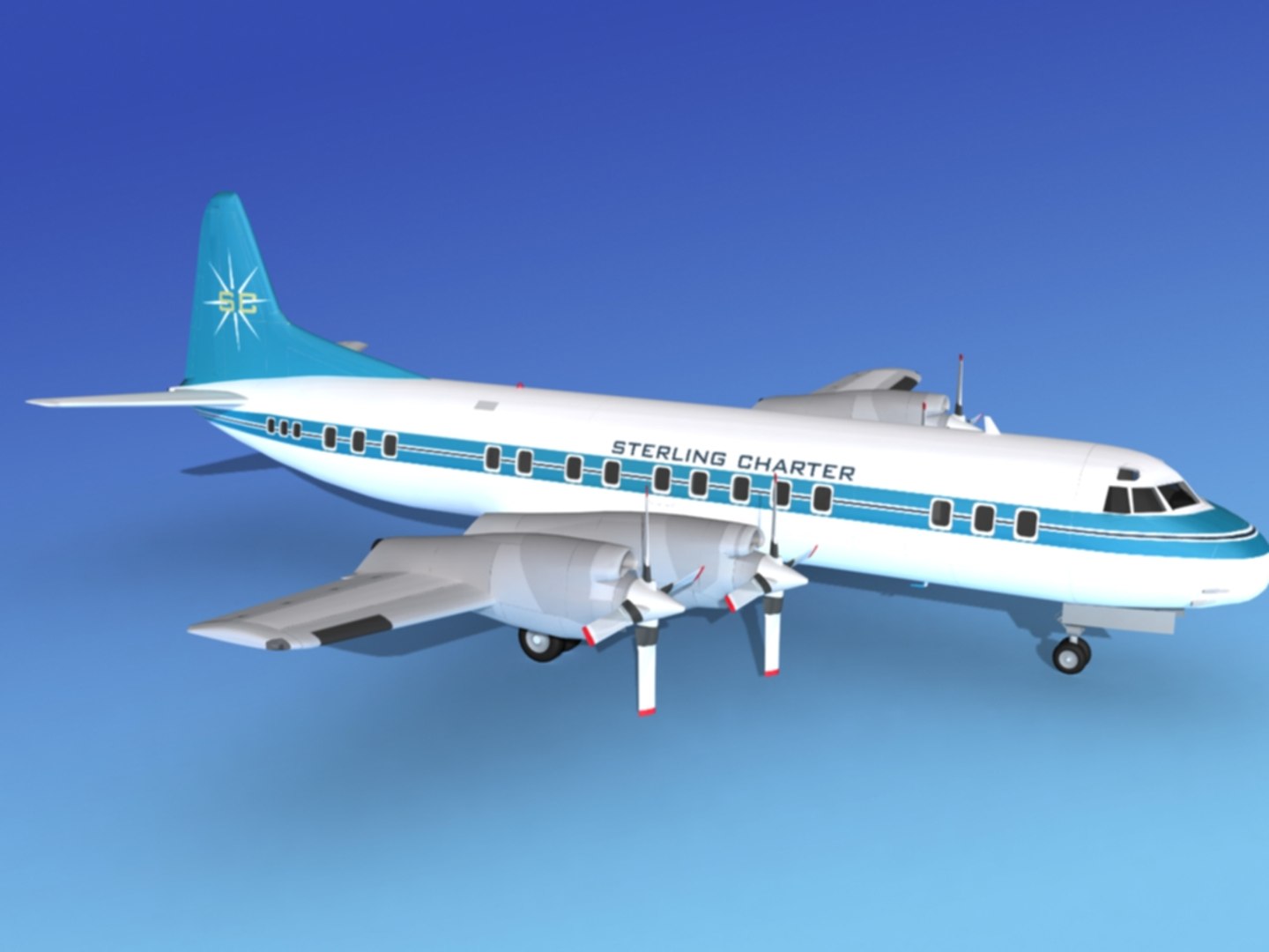 propellers l188 electra lockheed 3d model