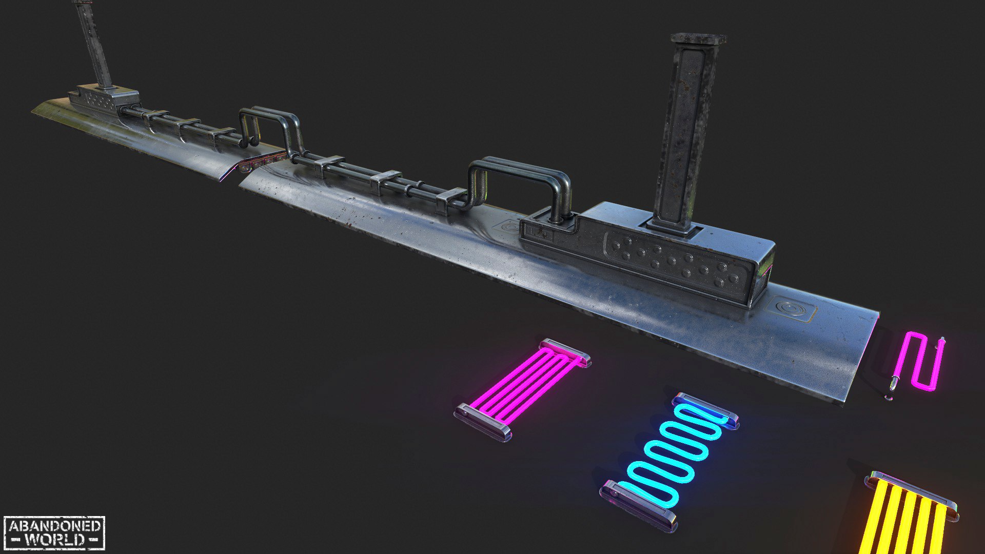 CyberPunk Neon Lamps Set Model - TurboSquid 1871647