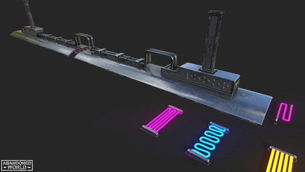 CyberPunk Neon Lamps Set model - TurboSquid 1871647