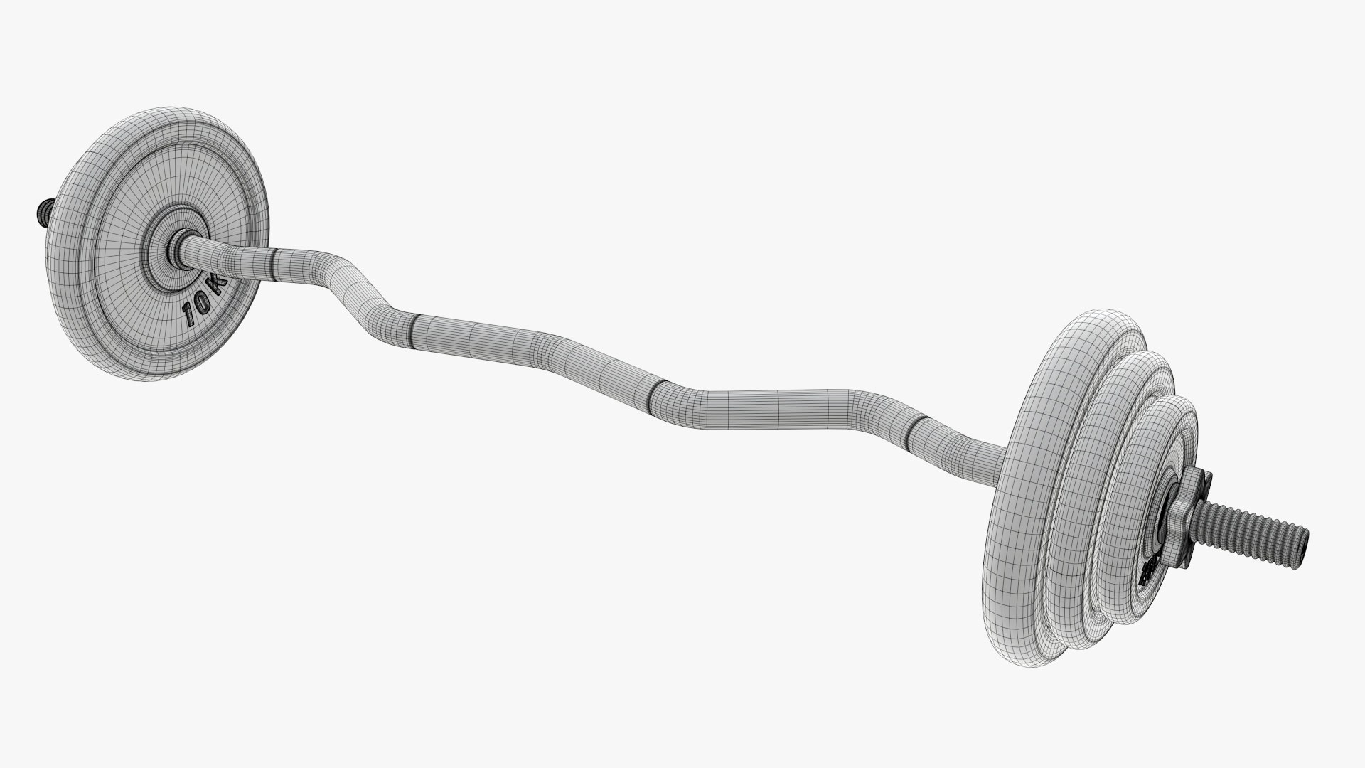 Weight Bar Curved Model - TurboSquid 1666787