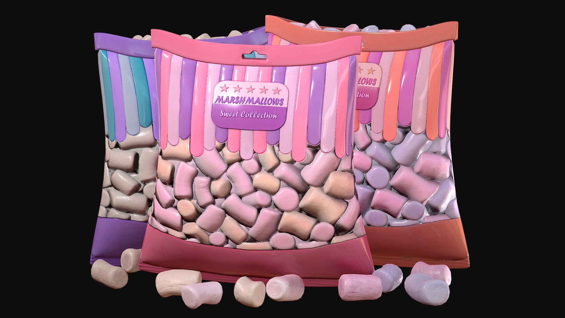 Pack Of Marshmallows Model - TurboSquid 1791972