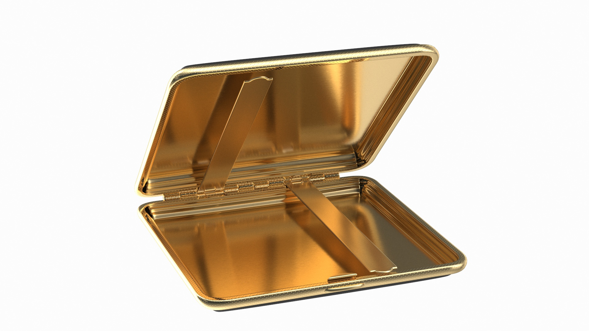 3D Metal Cigarette Case Gold And Black Open - TurboSquid 1940392