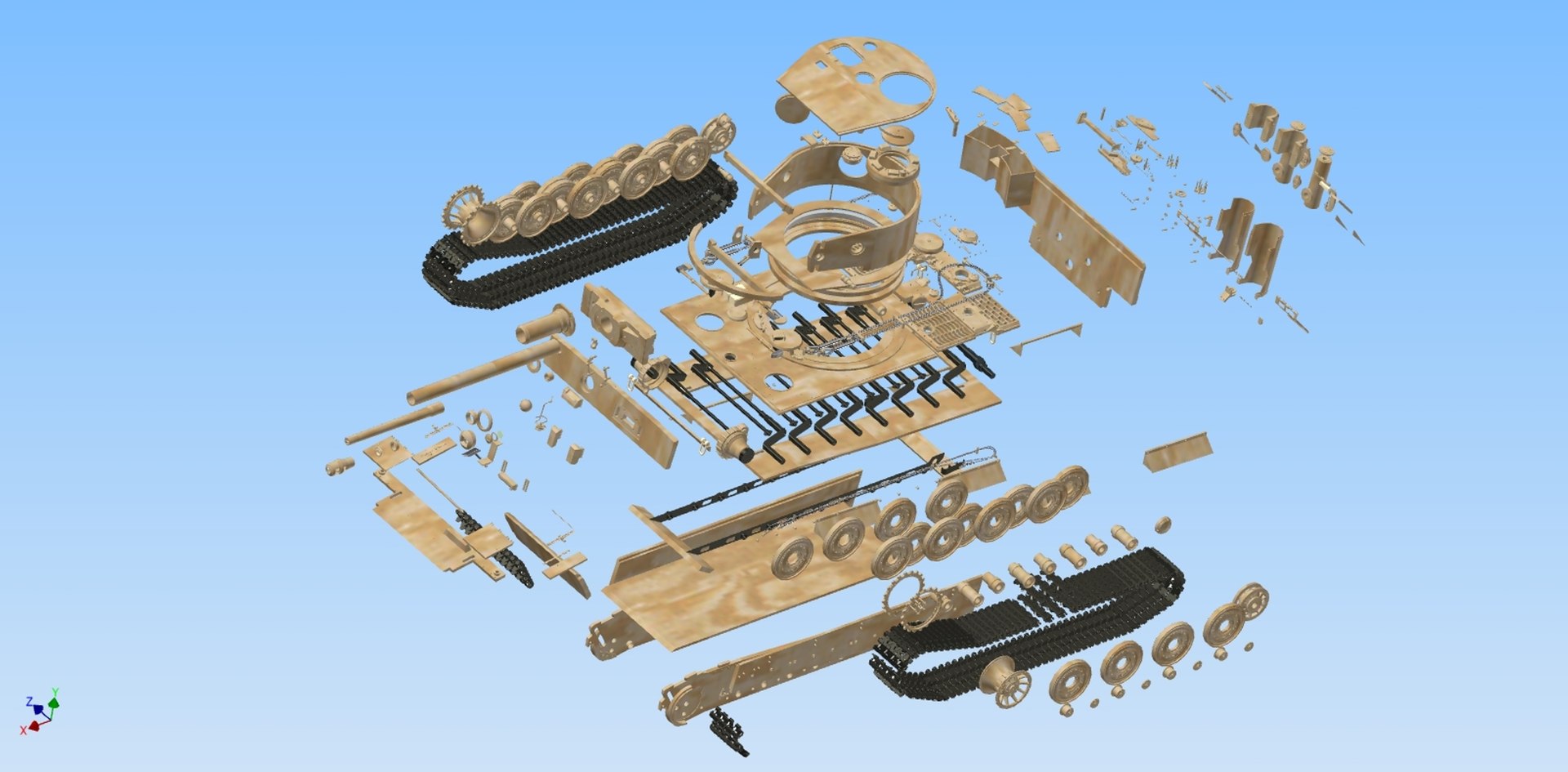 3D Tank Tiger In Autodesk Inventor Scale 1to16 Scale - TurboSquid 2418678