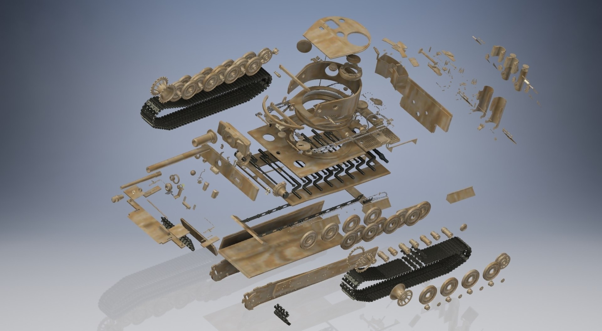 3D Tank Tiger In Autodesk Inventor Scale 1to16 Scale - TurboSquid 2418678