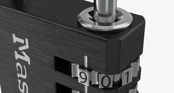 Combination padlock master black 3D model - TurboSquid 1219493