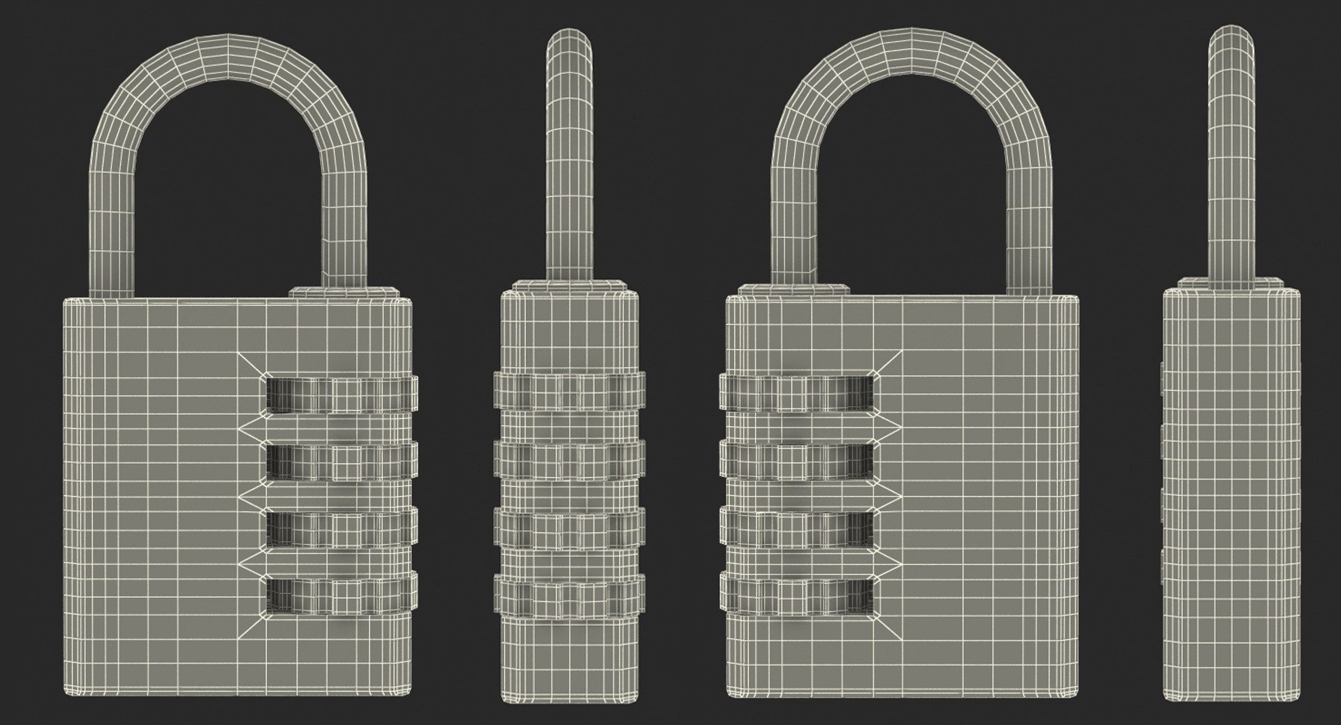 Combination padlock master black 3D model - TurboSquid 1219493