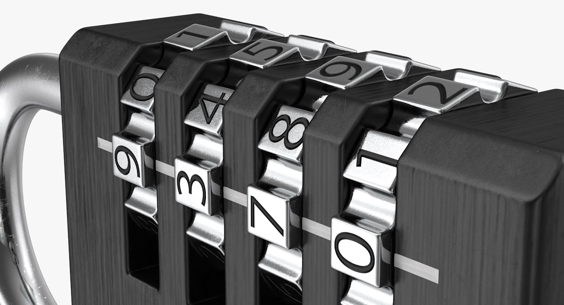 Combination padlock master black 3D model - TurboSquid 1219493