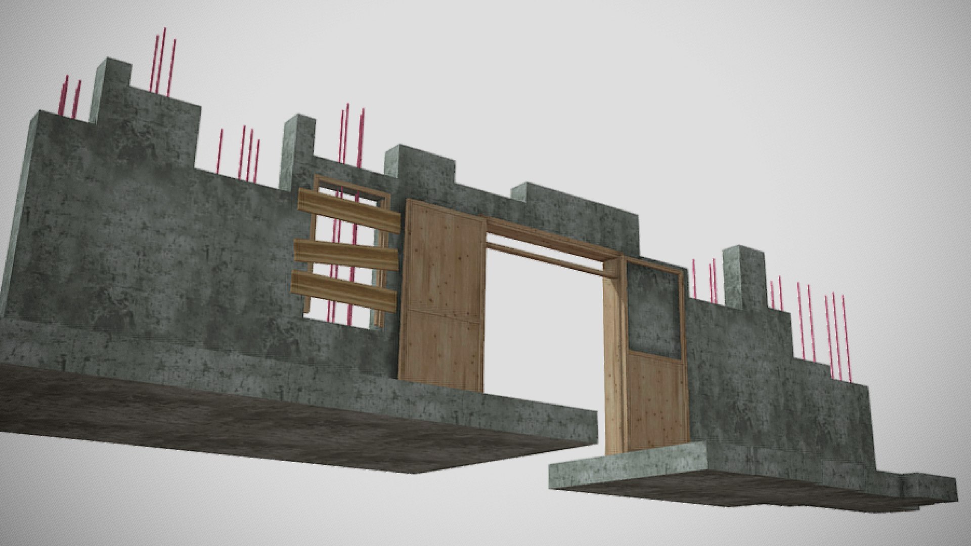 3D Concrete Wall 2 In 1 - TurboSquid 2170419