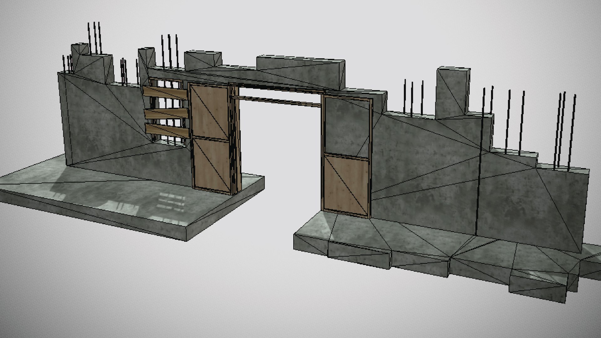 3D Concrete Wall 2 In 1 - TurboSquid 2170419